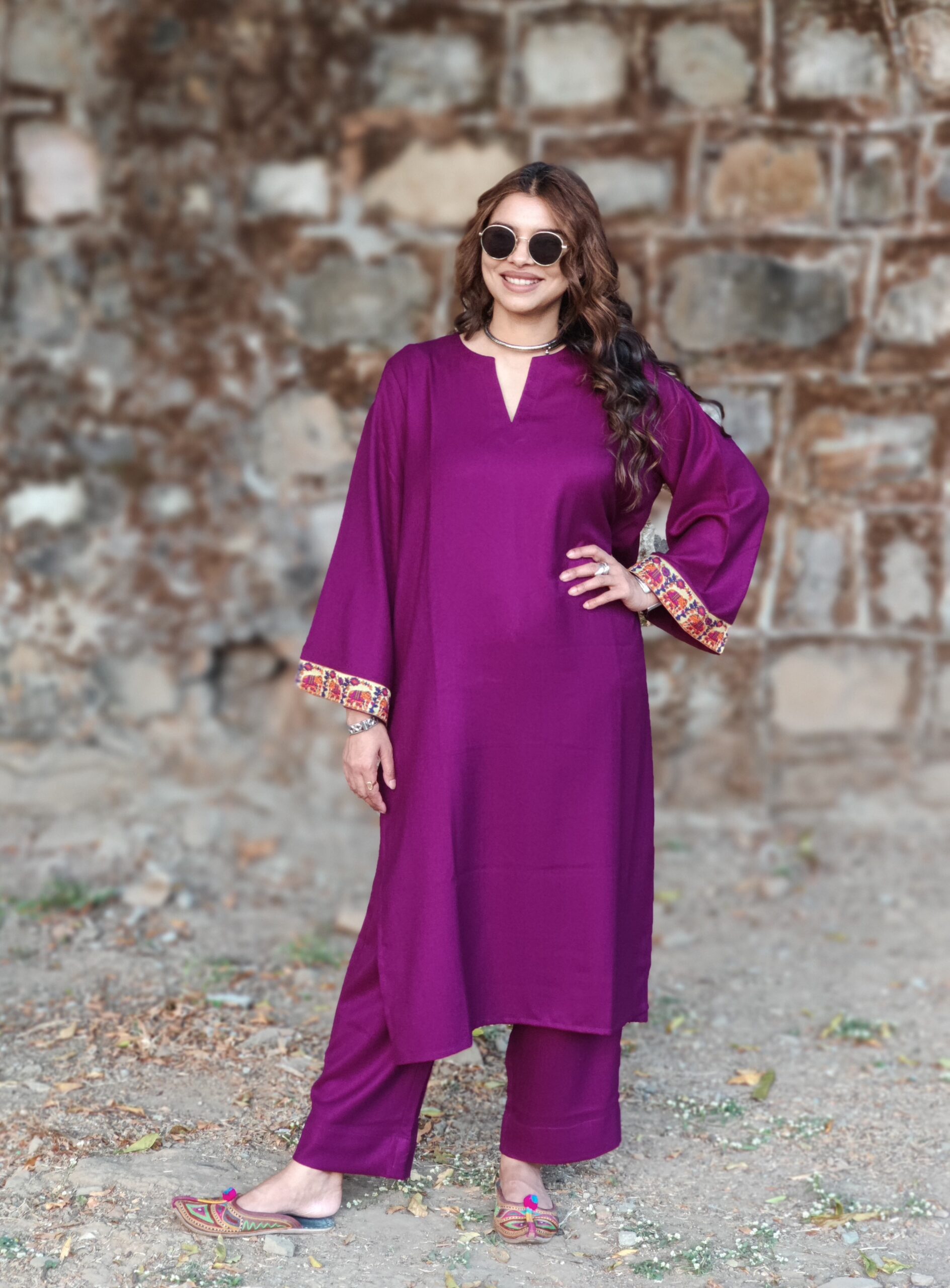 BURGUNDY SHIKARA PHERAN CO-ORD SET – shopmakeba.com
